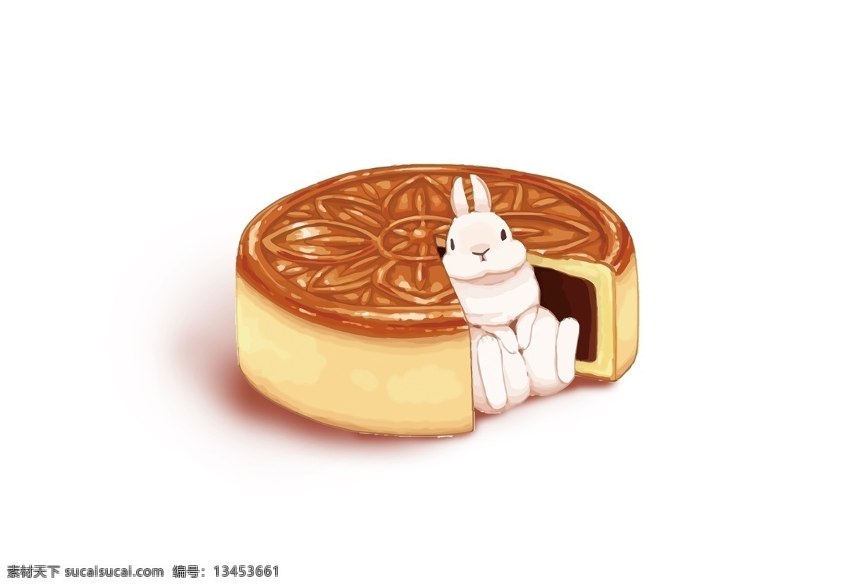 手绘卡通月饼装饰素材图片下载-素材编号13453661-素材天下图库